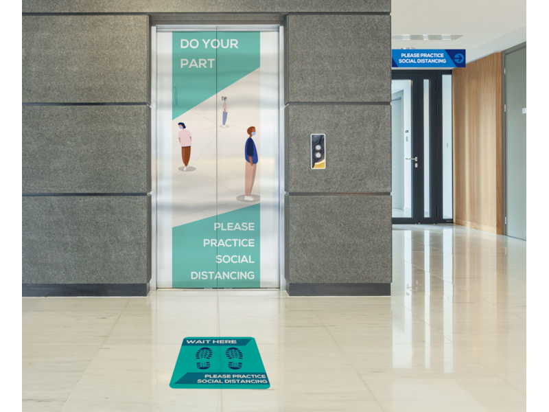 Social Distancing Signs for Elevators, Lobbies, Hallways and More