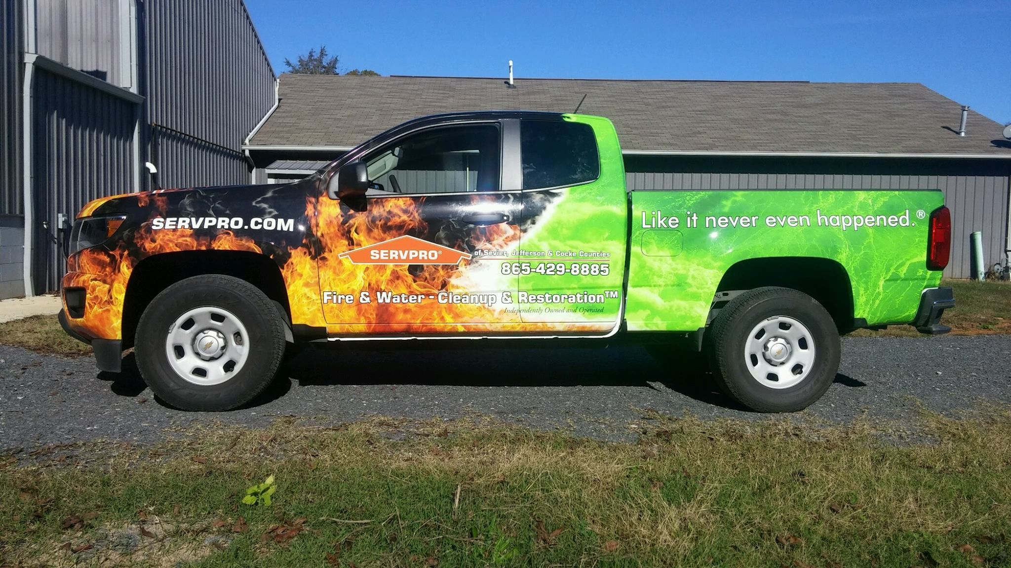 Signs Now Kodak | Servpro Truck Wrap Vehicle Graphics