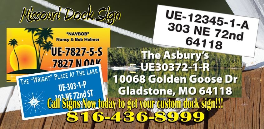 Missouri Boat Dock Sign, MO Boat Dock Sign